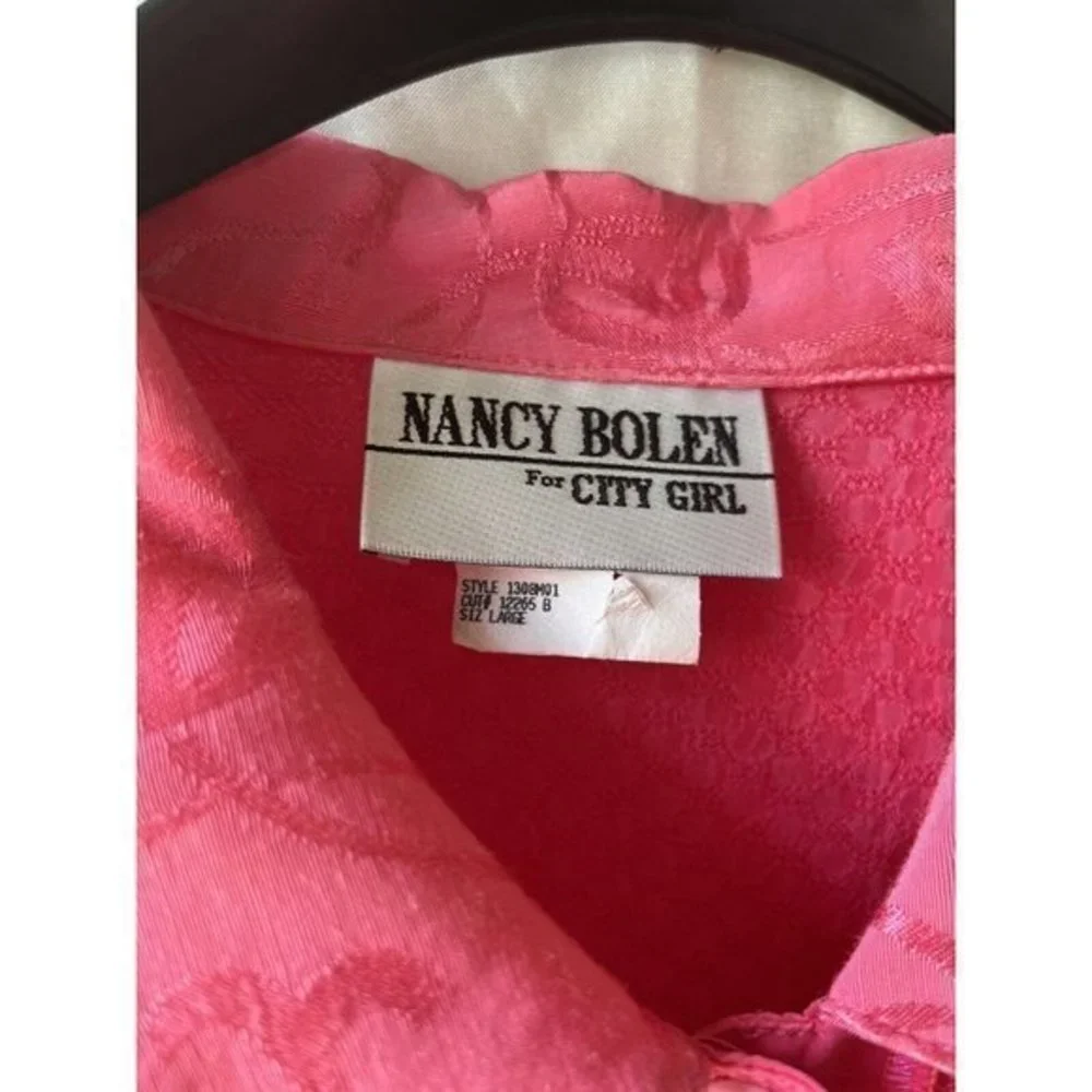 City Girl | Tops | Vintage Nancy Bolen Pink Patchwork Blouse Womens ...